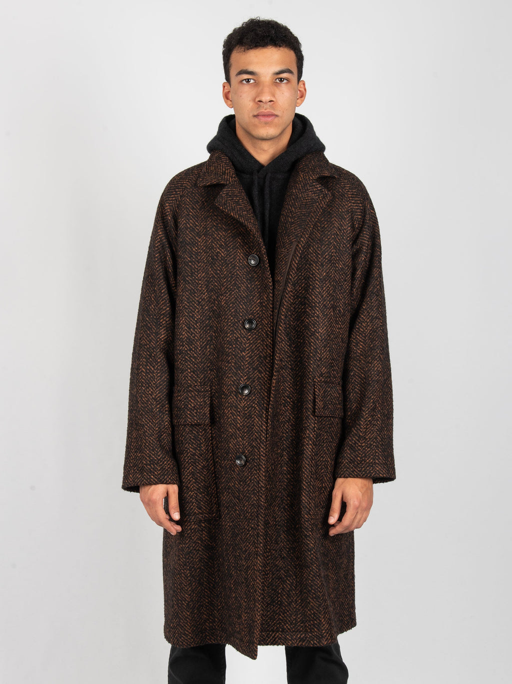 Tagliatore | Cappotto 'Loyd' Spinato - Arancio/Nero – Naldi