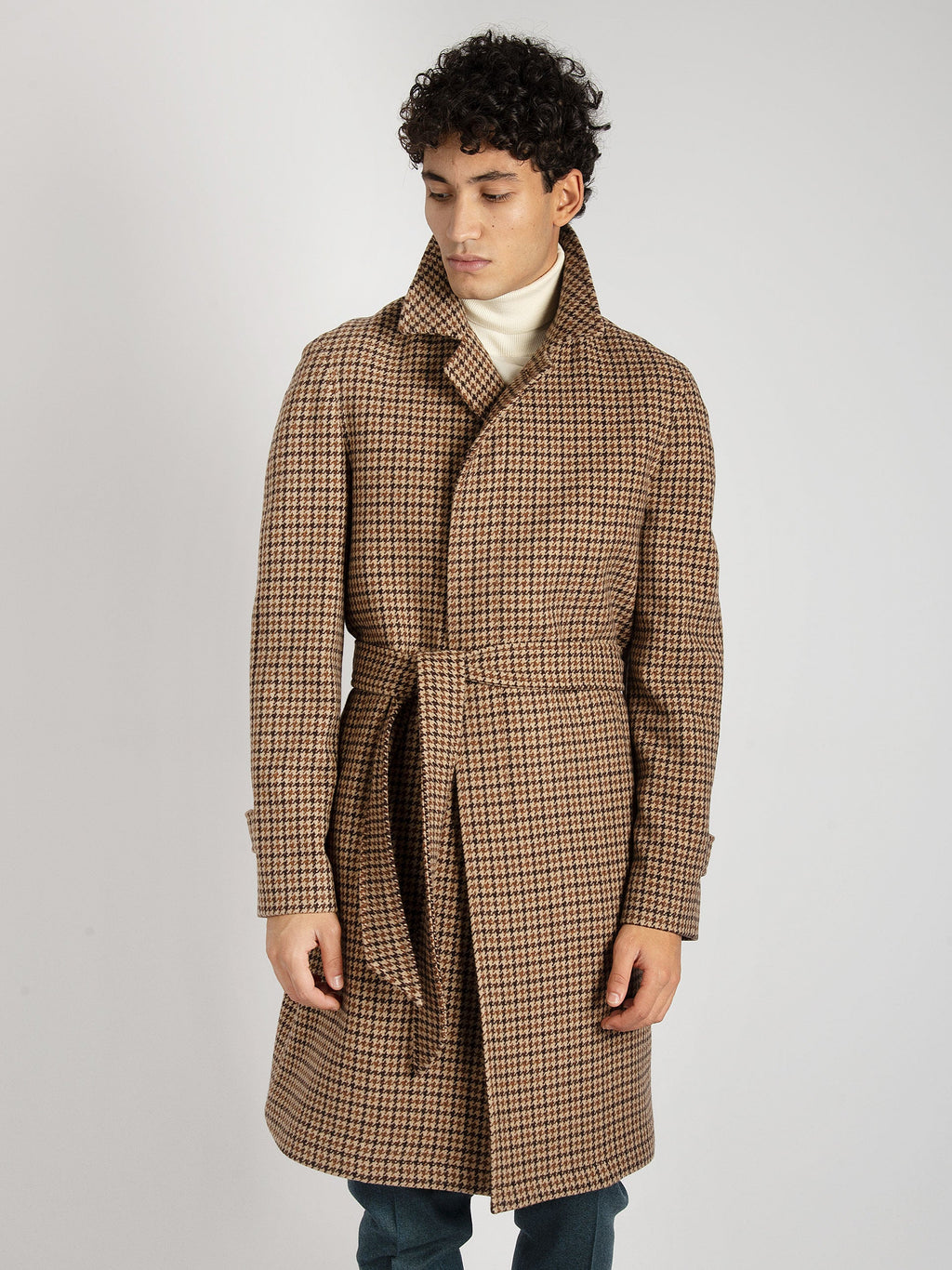 Tagliatore | Cappotto Monopetto Curt- Beige/Marrone – Naldi