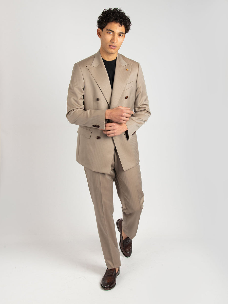 Sartoria LaTorre | Abito Doppiopetto Solaro- Beige – Naldi